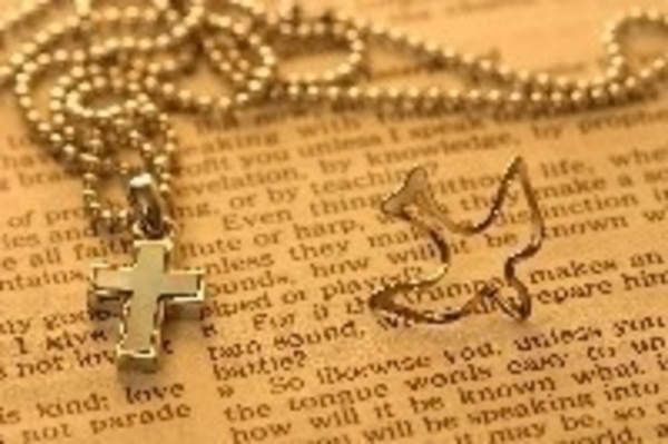 Bible, Cross, Dove and Holy Spirit